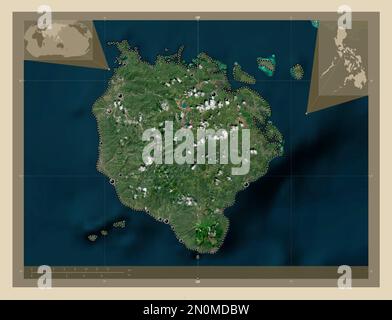 Marinduque, province of Philippines. High resolution satellite map ...