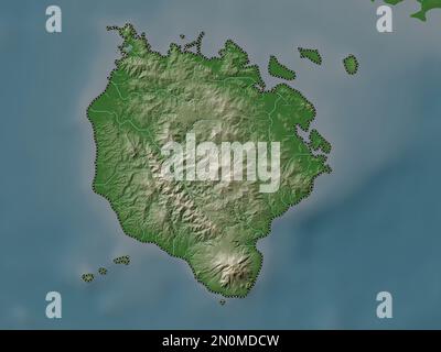 Marinduque, province of Philippines. Colored elevation map with lakes ...