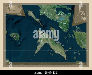 Masbate, province of Philippines. High resolution satellite map. Corner ...