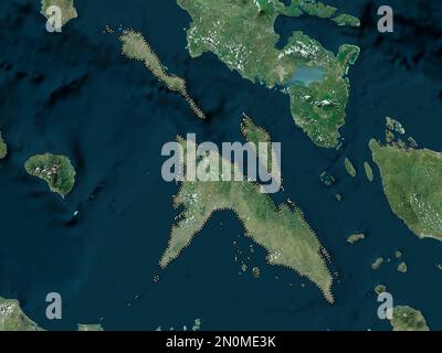 Masbate, province of Philippines. High resolution satellite map. Corner ...
