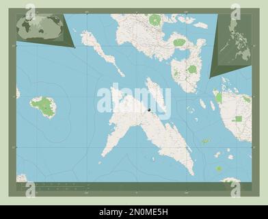 Masbate, province of Philippines. Open Street Map. Locations of major ...