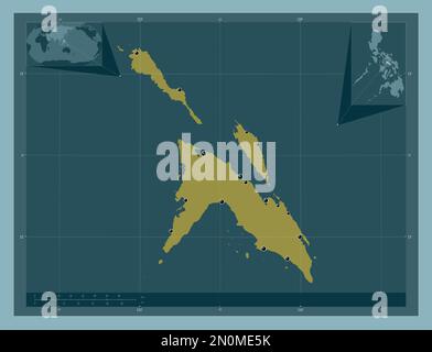 Masbate, province of Philippines. Solid color shape. Locations and ...