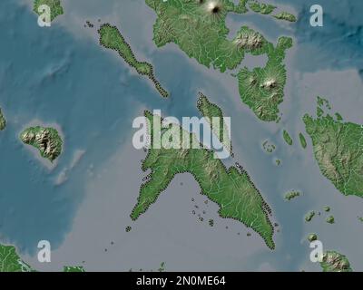 Masbate, province of Philippines. Colored elevation map with lakes and ...