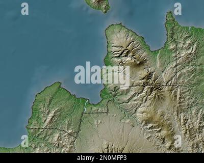 Misamis Oriental, province of Philippines. Colored elevation map with ...