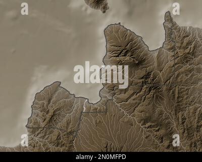 Misamis Oriental, province of Philippines. Colored elevation map with ...
