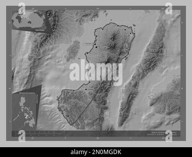 Negros Occidental, province of Philippines. Grayscale elevation map ...