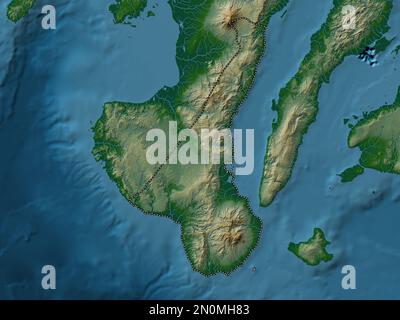 Negros Oriental, province of Philippines. Colored elevation map with ...