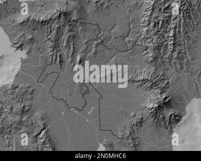 North Cotabato, province of Philippines. Bilevel elevation map with ...