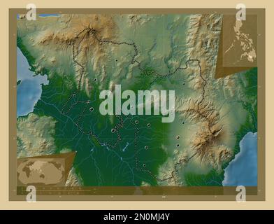 North Cotabato, province of Philippines. Elevation map colored in wiki ...