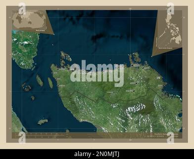 Samar, province of Philippines. High resolution satellite map Stock ...