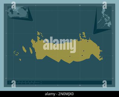 Northern Samar, province of Philippines. Solid color shape. Corner ...