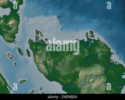 Northern Samar, province of Philippines. Colored elevation map with ...