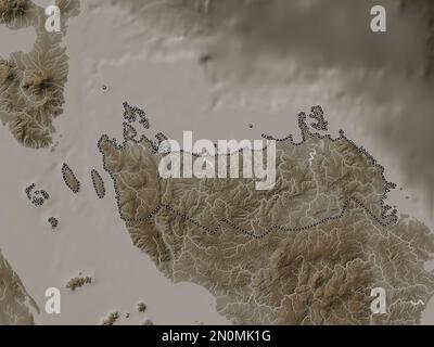 Northern Samar, province of Philippines. Colored elevation map with ...