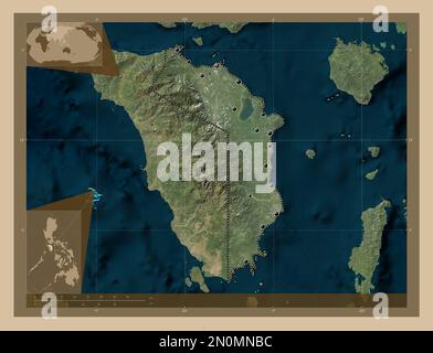 Oriental Mindoro, province of Philippines. Low resolution satellite map ...