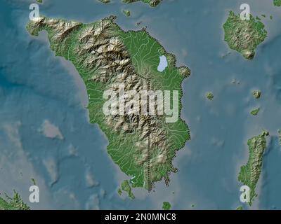 Oriental Mindoro, province of Philippines. Colored elevation map with ...