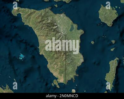 Oriental Mindoro, province of Philippines. Low resolution satellite map ...