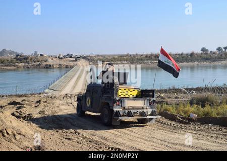 A bridge destroyed in the Euphrates River Valley during Operation ...
