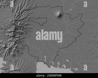 Pampanga, province of Philippines. Elevation map colored in sepia tones ...