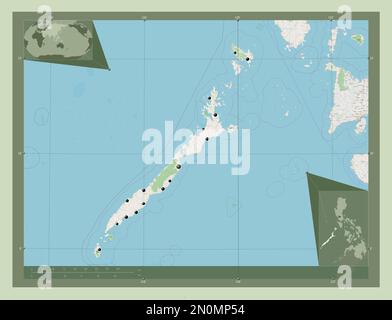 Palawan, province of Philippines. Open Street Map. Locations and names ...