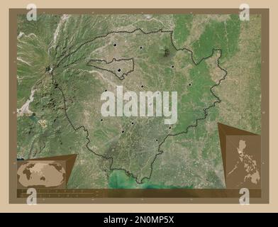 Pampanga, province of Philippines. Low resolution satellite map Stock ...