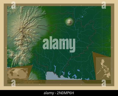 Pampanga, province of Philippines. Elevation map colored in wiki style ...