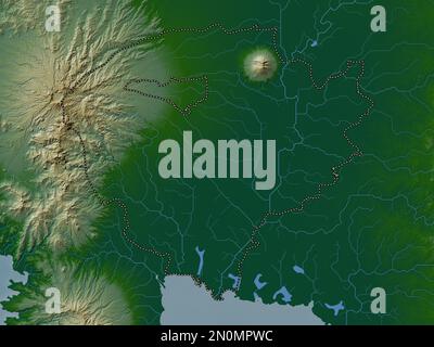 Pampanga, province of Philippines. Colored elevation map with lakes and ...