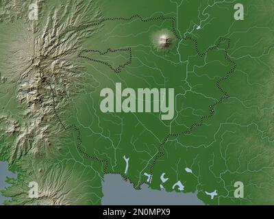 Pampanga, province of Philippines. Elevation map colored in wiki style ...