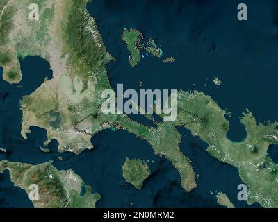 Quezon, province of Philippines. High resolution satellite map. Corner ...