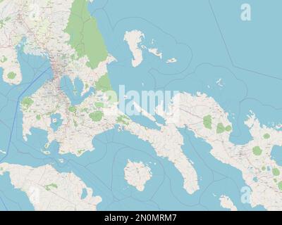 Quezon, province of Philippines. Open Street Map. Locations and names ...