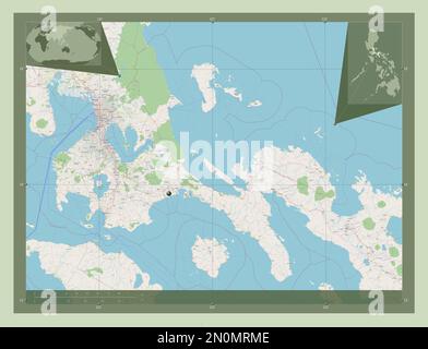 Quezon, province of Philippines. Open Street Map. Locations and names ...