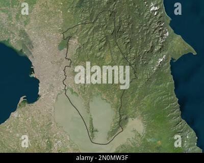 Rizal, province of Philippines. Low resolution satellite map. Locations ...