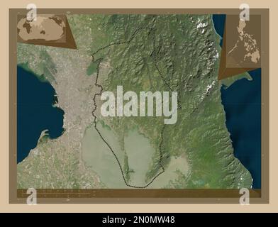 Rizal, province of Philippines. Low resolution satellite map. Locations ...