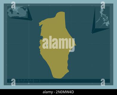 Rizal, province of Philippines. Solid color shape. Locations of major ...