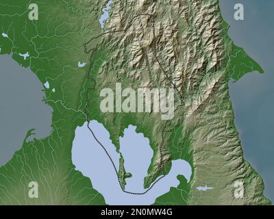 Rizal, province of Philippines. Colored elevation map with lakes and ...