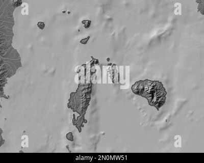 Romblon, province of Philippines. Elevation map colored in wiki style ...