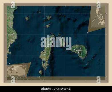 Romblon, province of Philippines. High resolution satellite map Stock ...