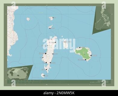 Romblon, province of Philippines. Open Street Map. Locations of major ...