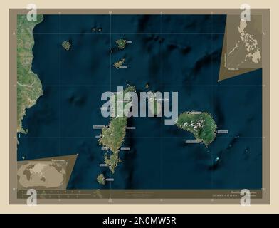 Romblon, province of Philippines. High resolution satellite map Stock ...