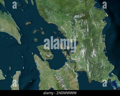 Samar, province of Philippines. High resolution satellite map. Corner ...