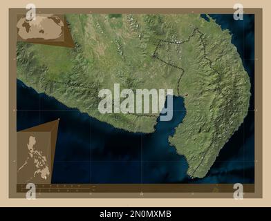 Sarangani, province of Philippines. Low resolution satellite map Stock ...