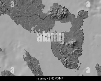 Sorsogon, province of Philippines. Bilevel elevation map with lakes and ...