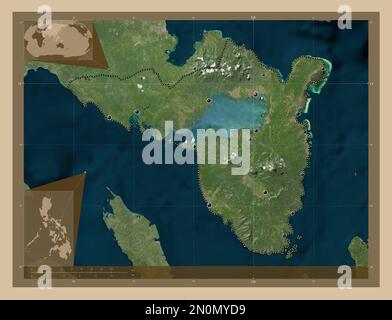 Sorsogon, province of Philippines. Low resolution satellite map Stock ...