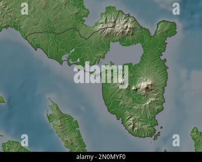 Sorsogon, province of Philippines. Colored elevation map with lakes and ...