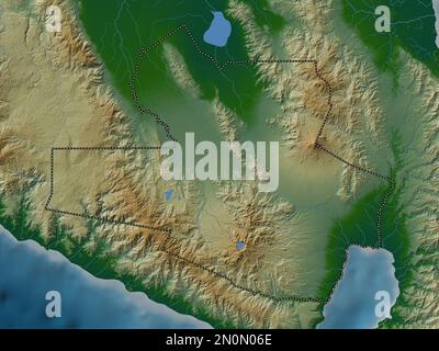 South Cotabato, province of Philippines. Colored elevation map with ...