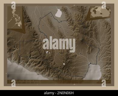 South Cotabato, province of Philippines. Colored elevation map with ...