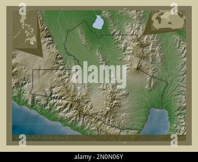 South Cotabato, province of Philippines. Colored elevation map with ...