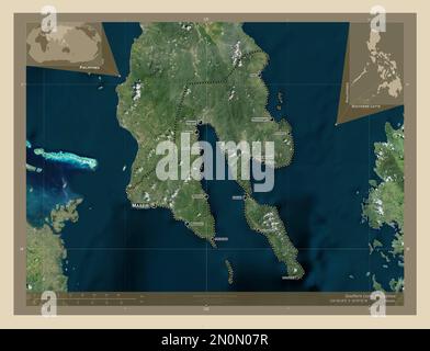 Leyte, province of Philippines. High resolution satellite map ...