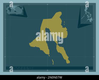 Southern Leyte, province of Philippines. Solid color shape. Locations ...