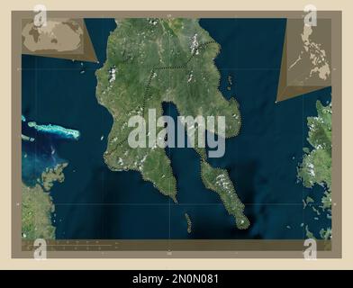 Southern Leyte, province of Philippines. High resolution satellite map ...