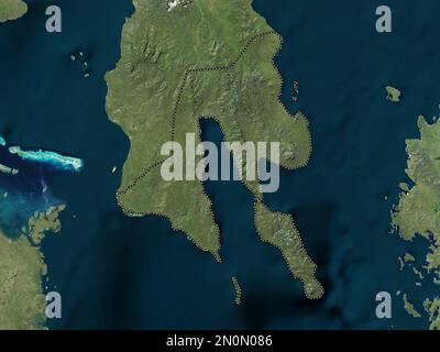 Southern Leyte, province of Philippines. Low resolution satellite map ...